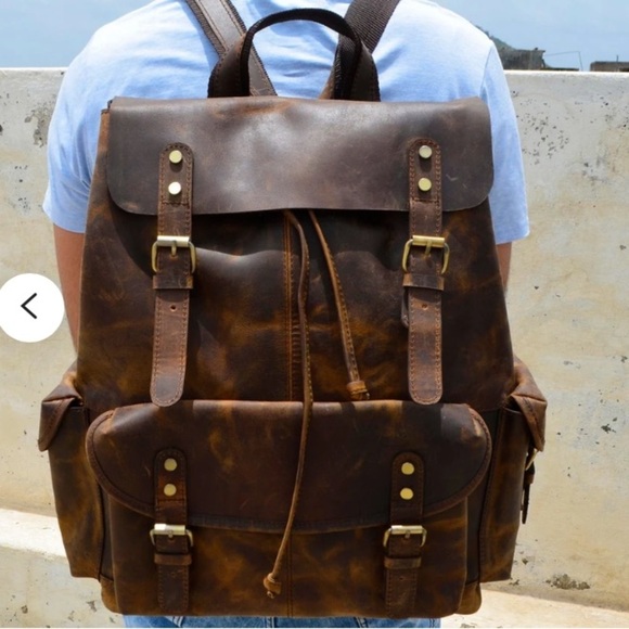 Bags | Large Leather Backpack Travel Rucksack Weekend Backpackvacation ...